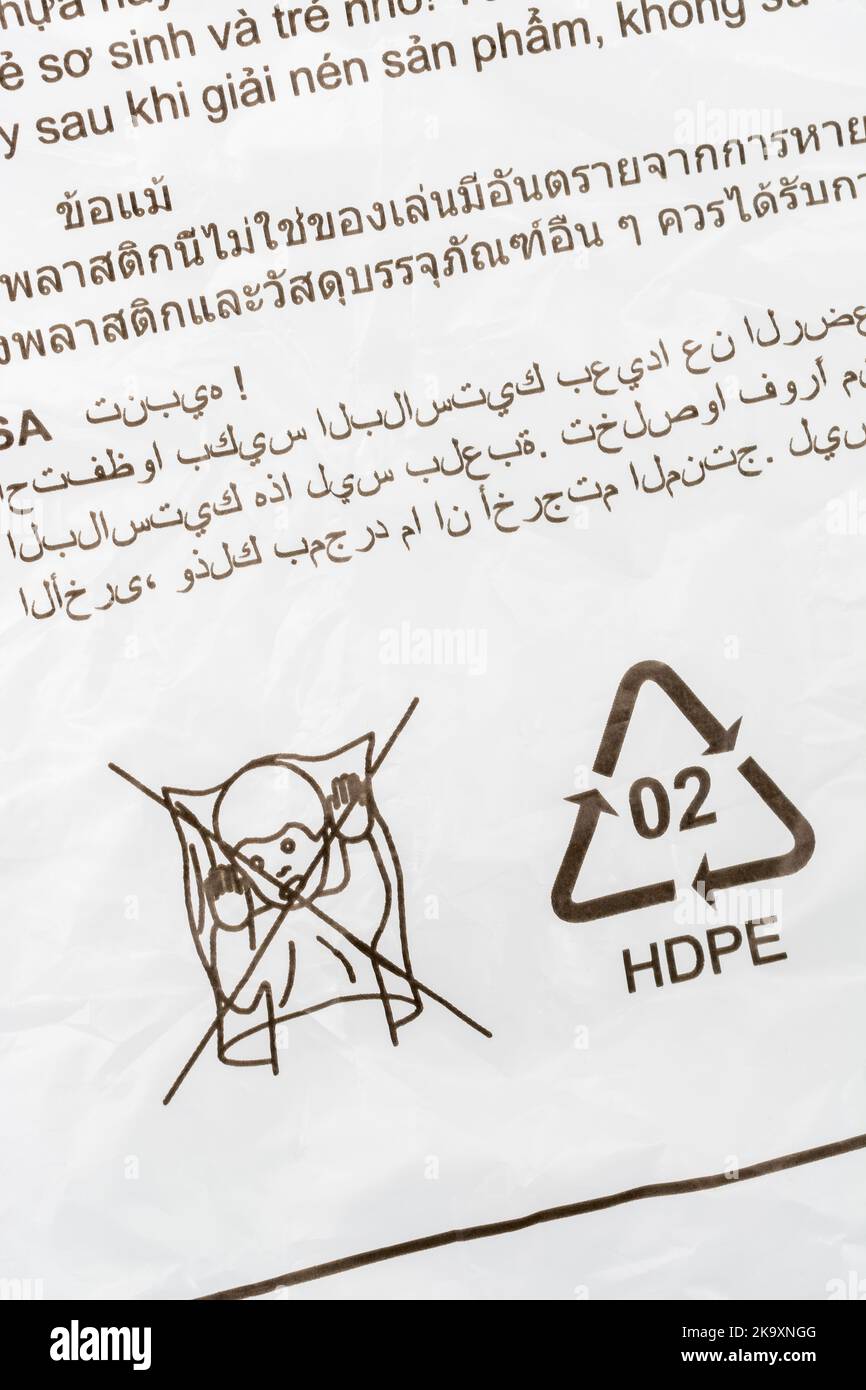 Plastic bag warning requirements uk hi-res stock photography and images ...