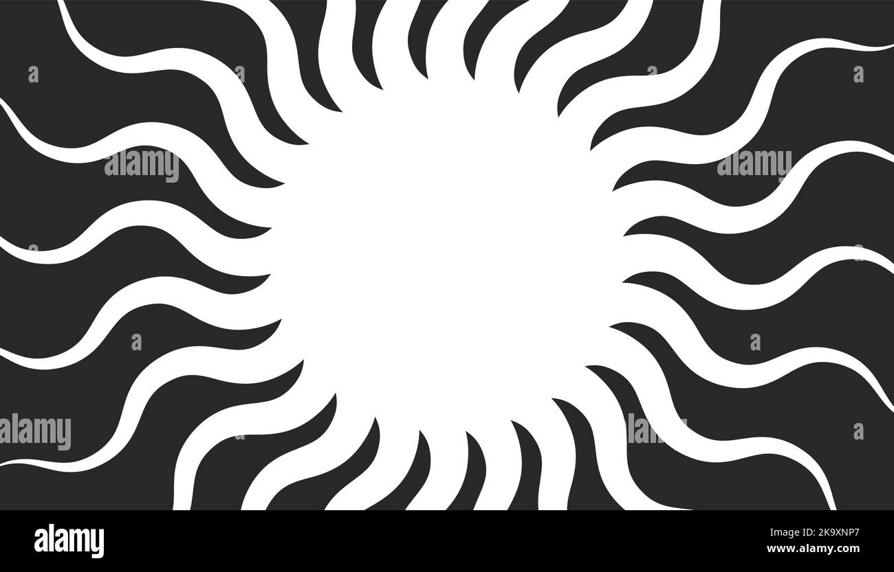 Retro banner with sun and rays in style of 70s. Sunburst, sunrise ...