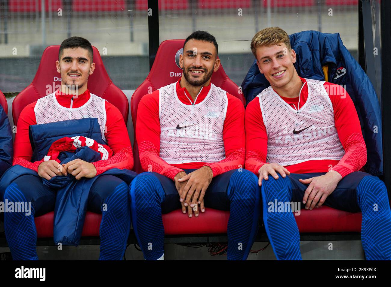 ALKMAAR - (lr) Mayckel Lahdo of AZ Alkmaar, Vangelis Pavlidis of AZ ...