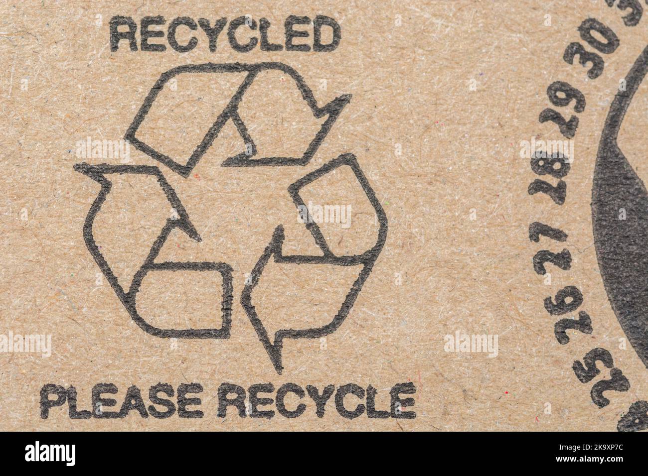 Mobius Loop for recycled paper on cardboard box. This box is made with ...
