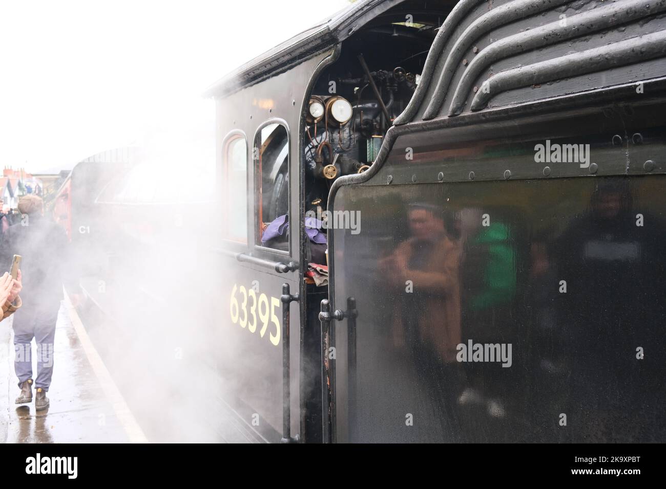 Steam engine 63395 on Pickering Railway station, North Yorkshire Moors ...