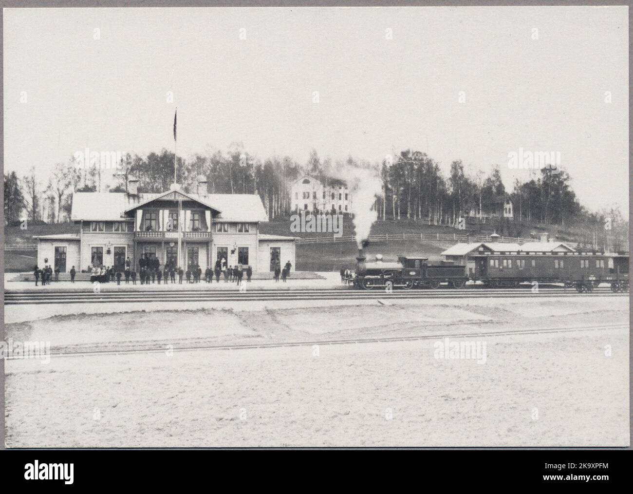 Passenger train at Mora station in the 1890s Stock Photo - Alamy