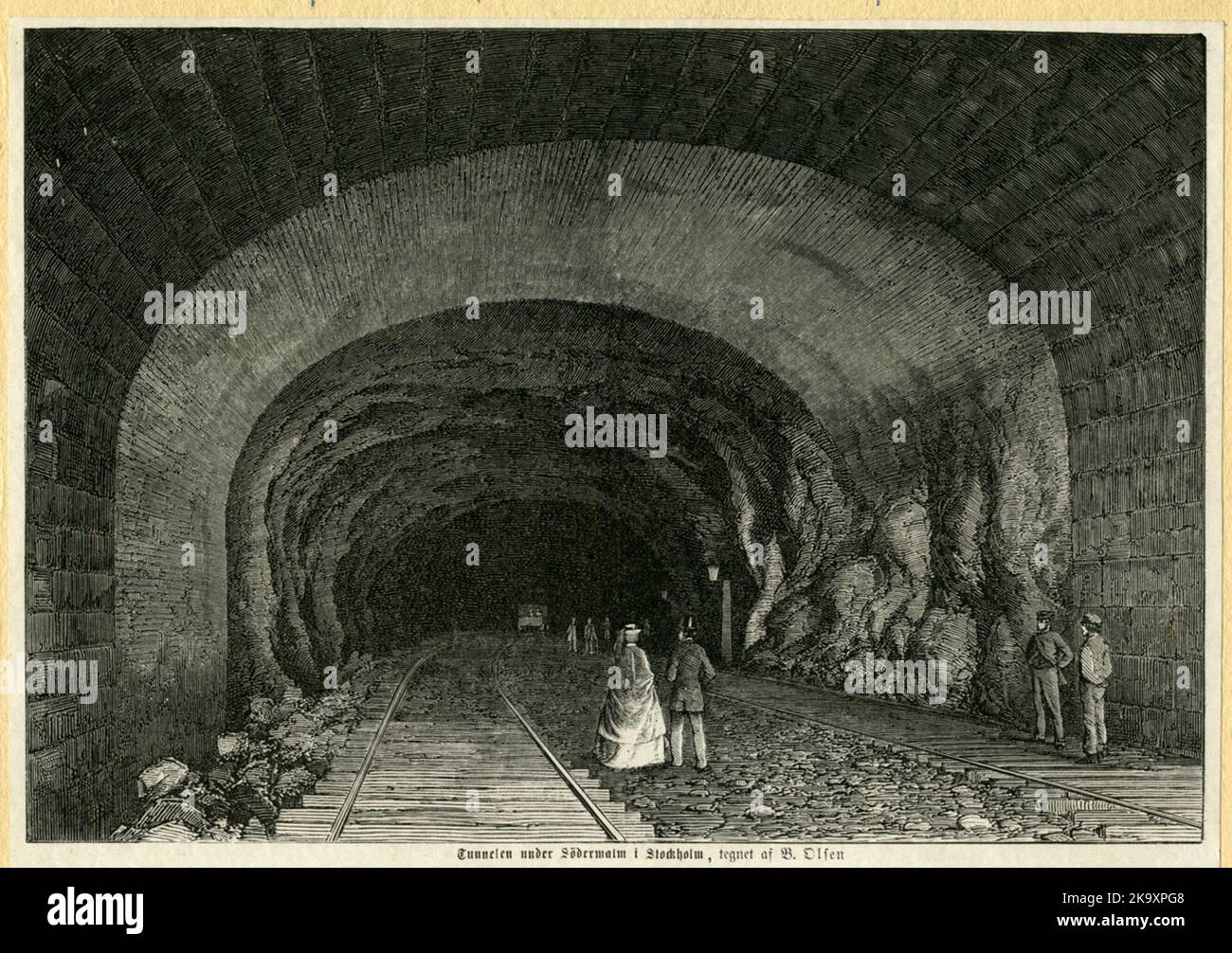 The tunnel under Södermalm in Stockholm, signed by B. Olven Stock Photo ...