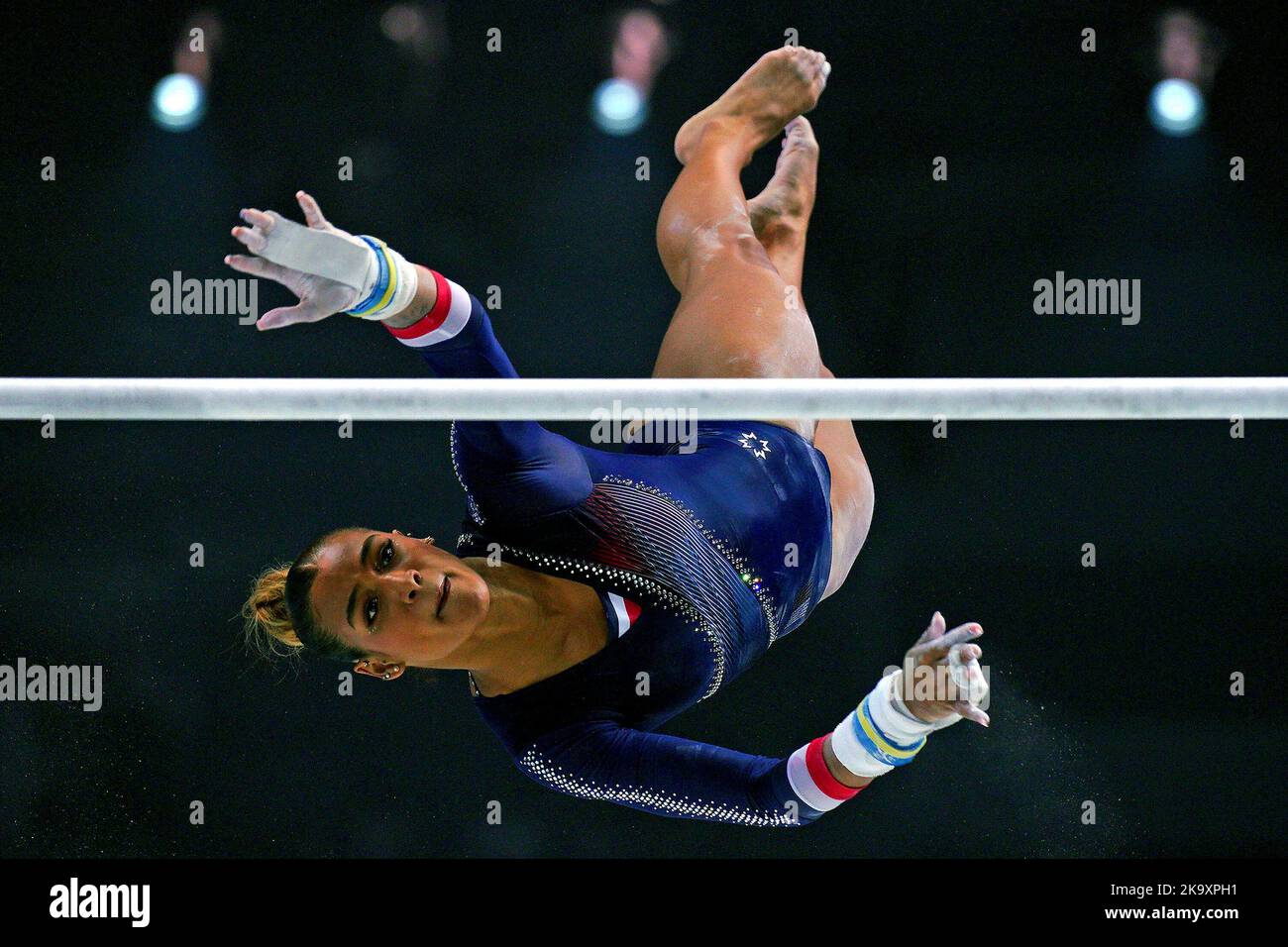 France's Mariane Boyer competes on the uneven bars uring day two of the ...