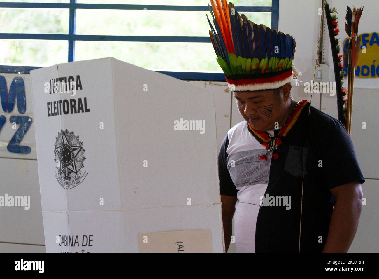 Paragominas, Brazil. 30th Oct, 2022. Elections 2022 Tembé indigenous ...