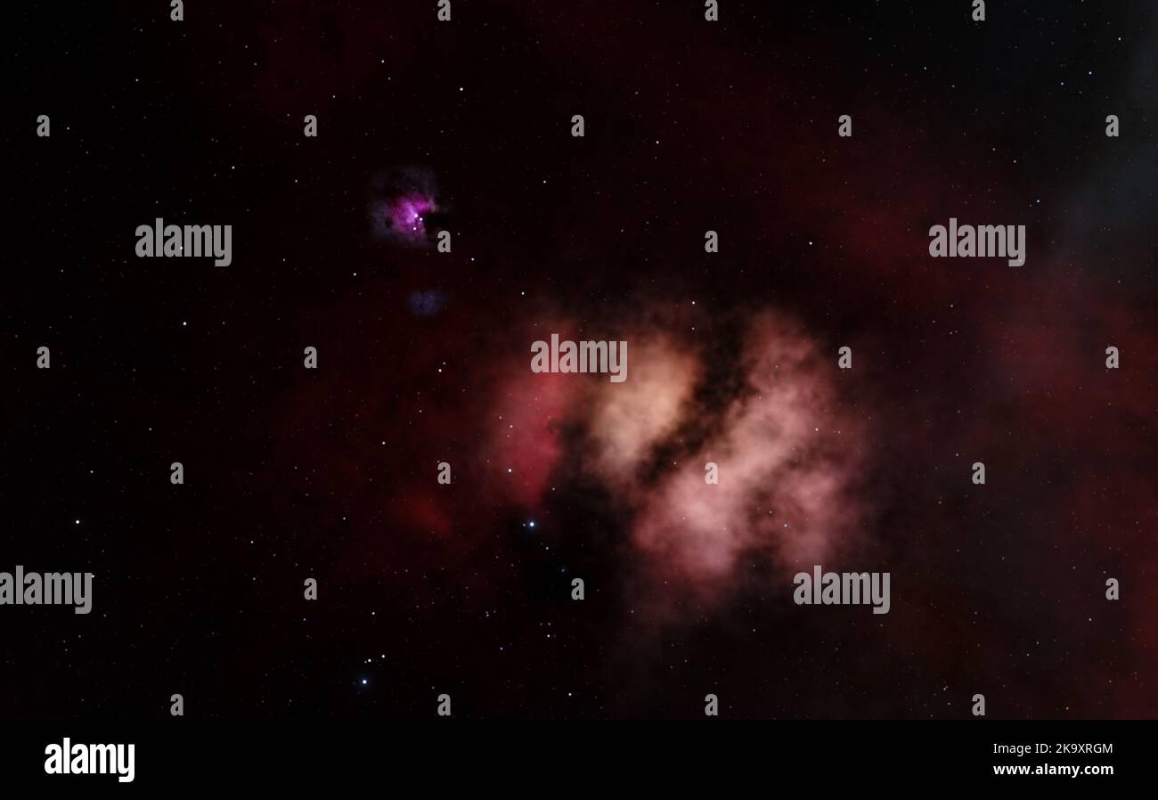 Nebula 3d rendering, deep space background illustration Stock Photo - Alamy