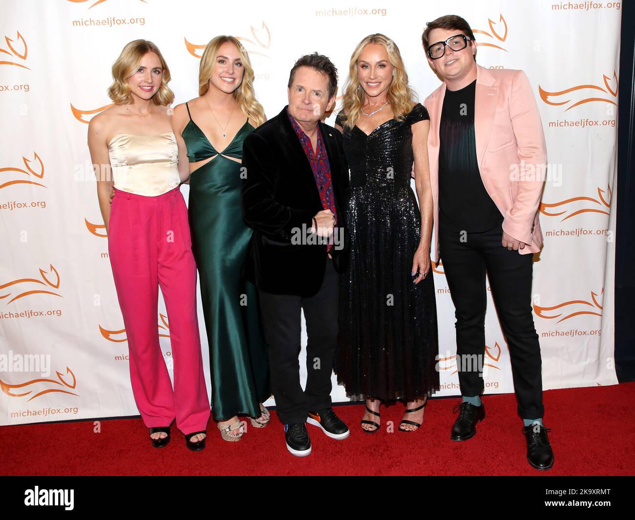 Schuyler Fox, Aquinnah Fox, Michael J. Fox, Tracy Pollan and Sam Fox ...