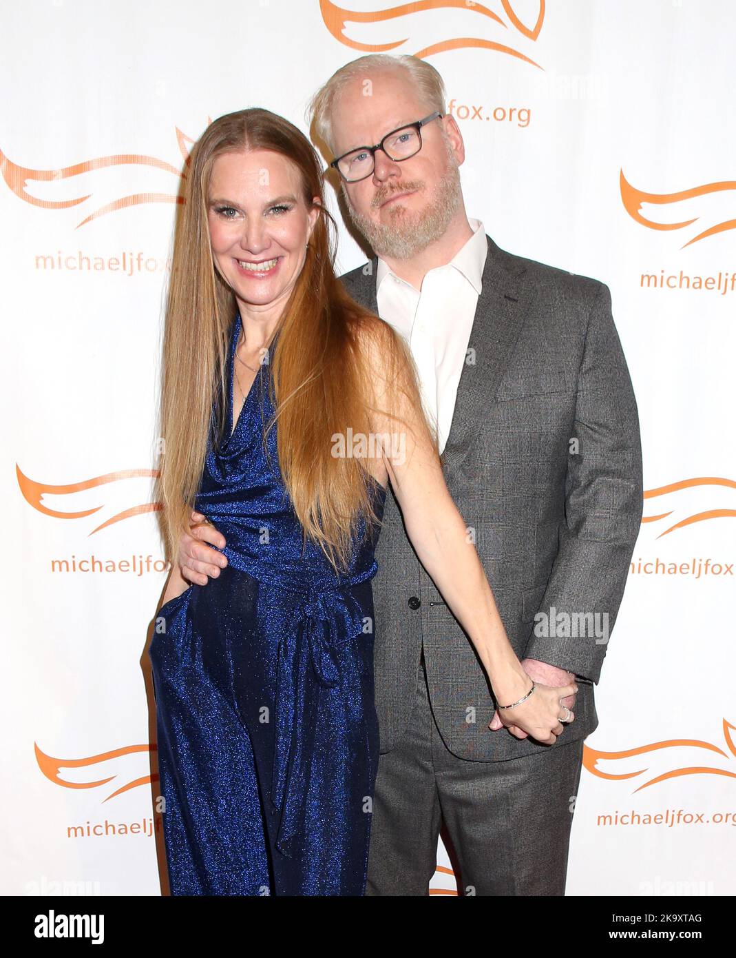 Jim Gaffigan and Jeannie Gaffigan attending the Michael J. Fox ...