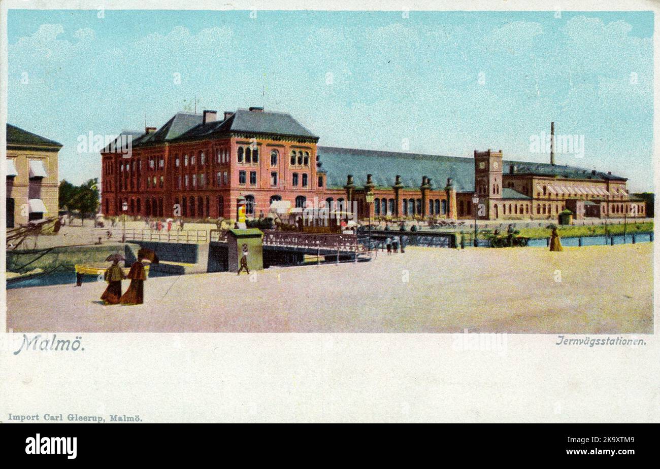 Malmö station house with horse -drawn tram Stock Photo - Alamy