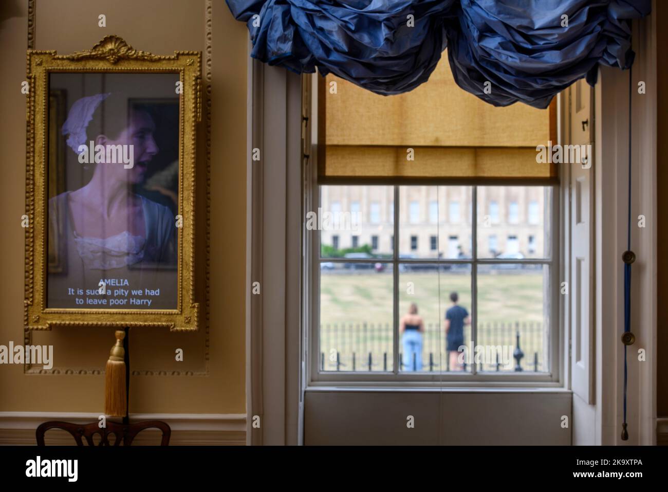 Window view of the Royal Crescent from Bath Museum Stock Photo - Alamy