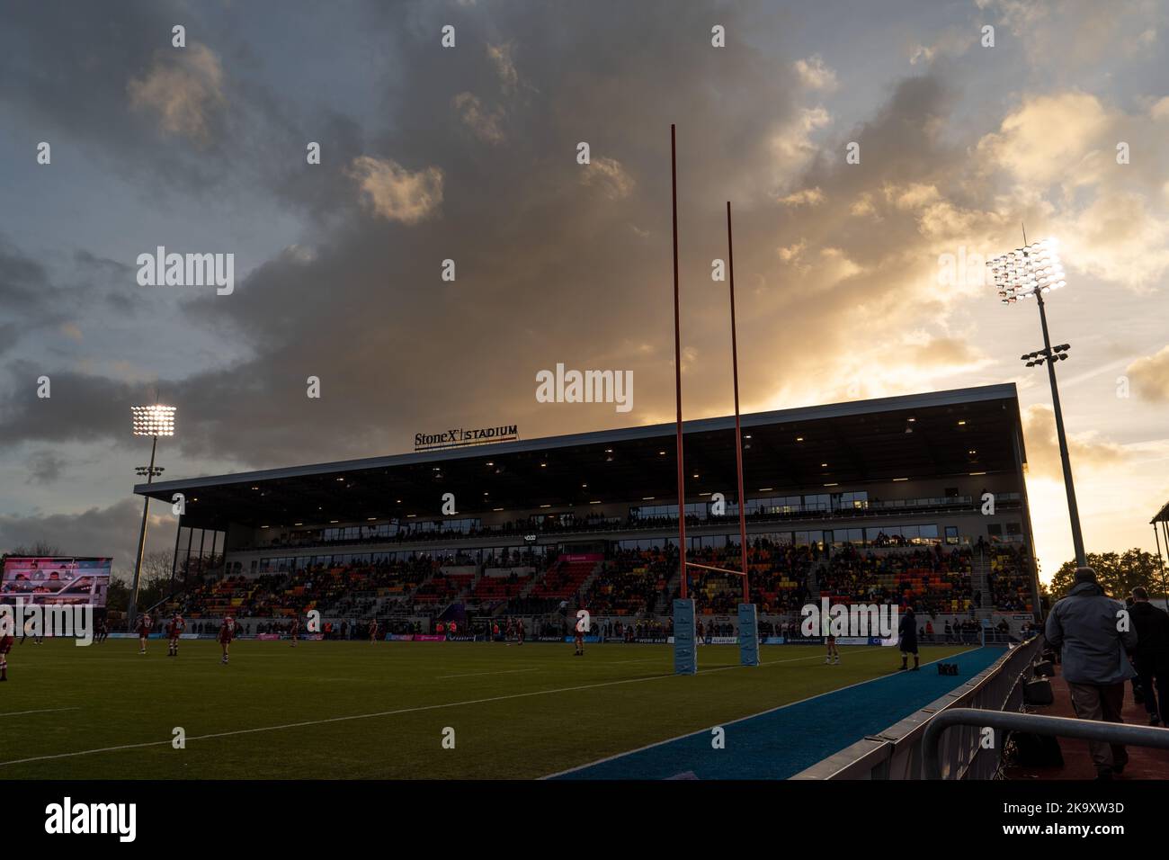 Evening sun at Stonex Stadium during the Gallagher Premiership match ...