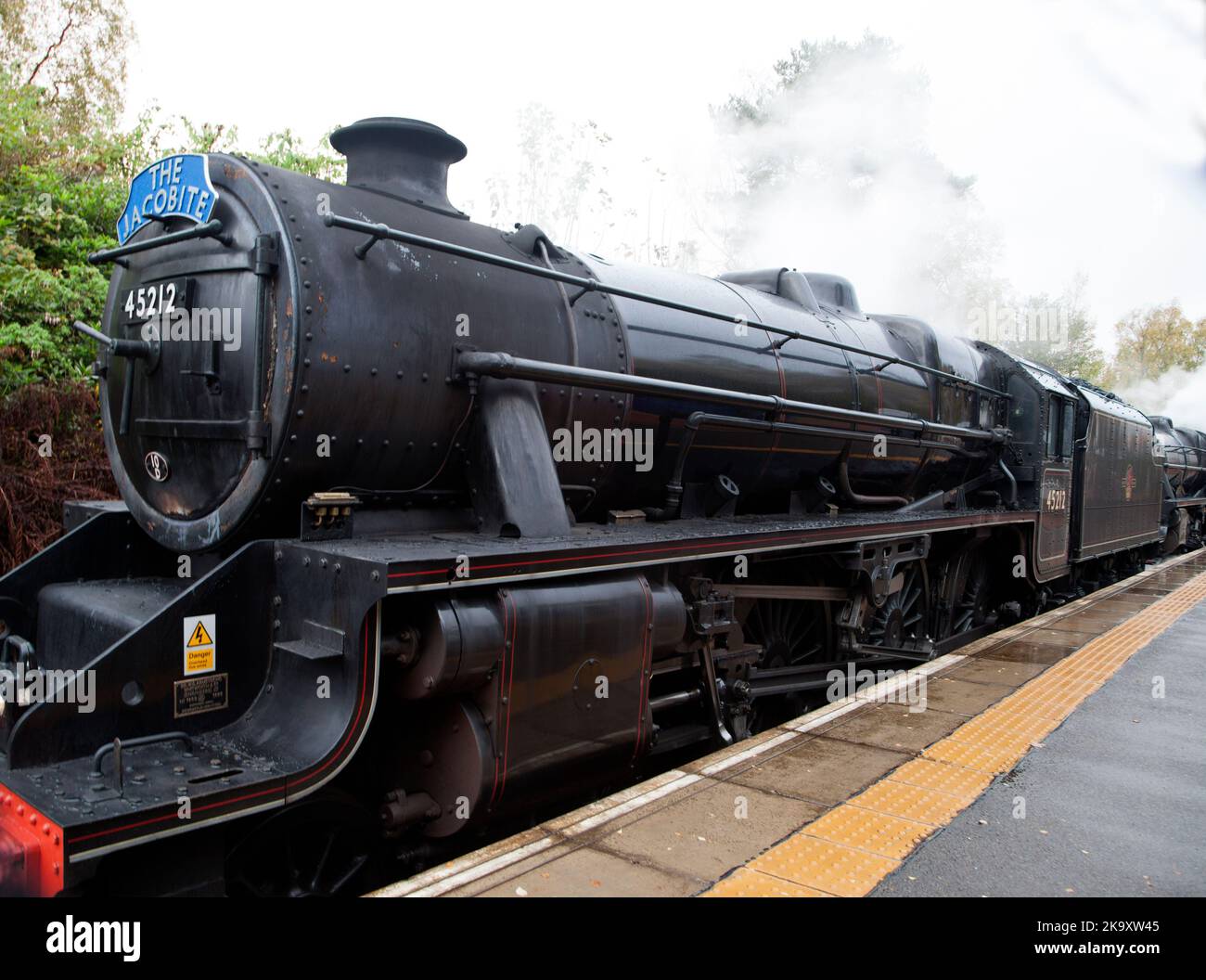 Steam train, the Jacobite at Helensburgh Upper Station, Scotland Stock ...