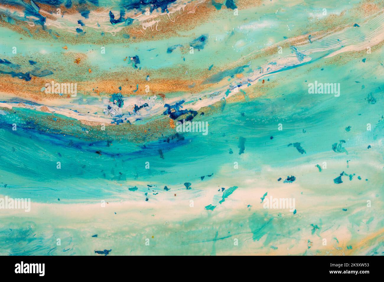 Abstract fluid art background blue white colors. Liquid marble. Acrylic ...