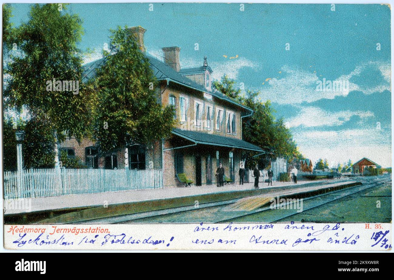 Postcard, station built in 1882. Two -storey station house, modernized ...