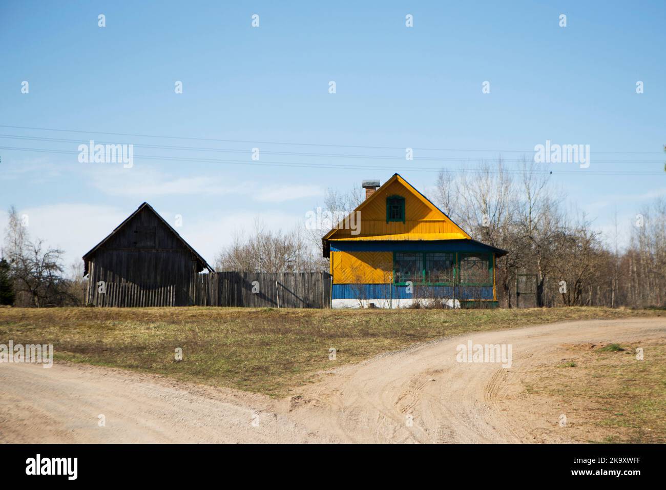 Residential house in typical Belarusian village Stock Photo - Alamy