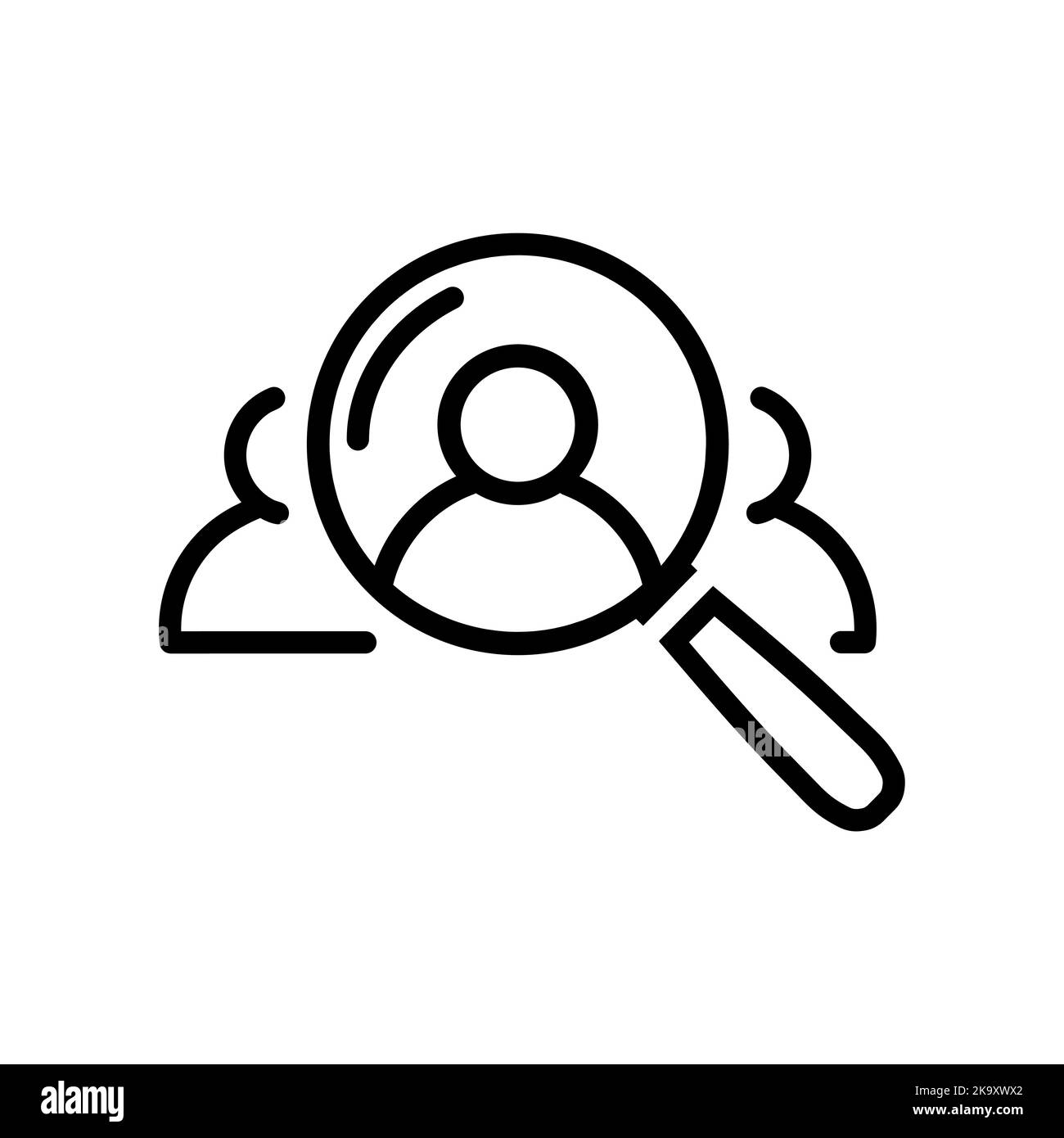 Magnifying glass with man symbol. Search man icon Stock Vector Image ...