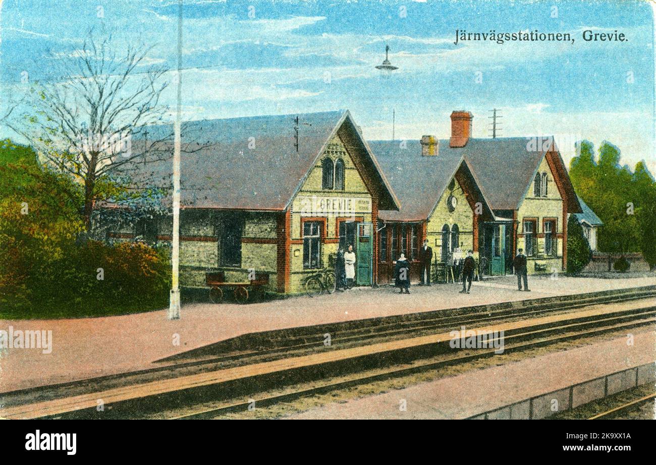 The railway station in Grevie Stock Photo - Alamy