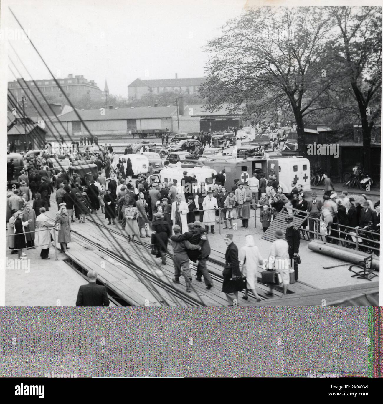 Relief of vehicles from the train ferry "Malmö" in Copenhagen Stock ...