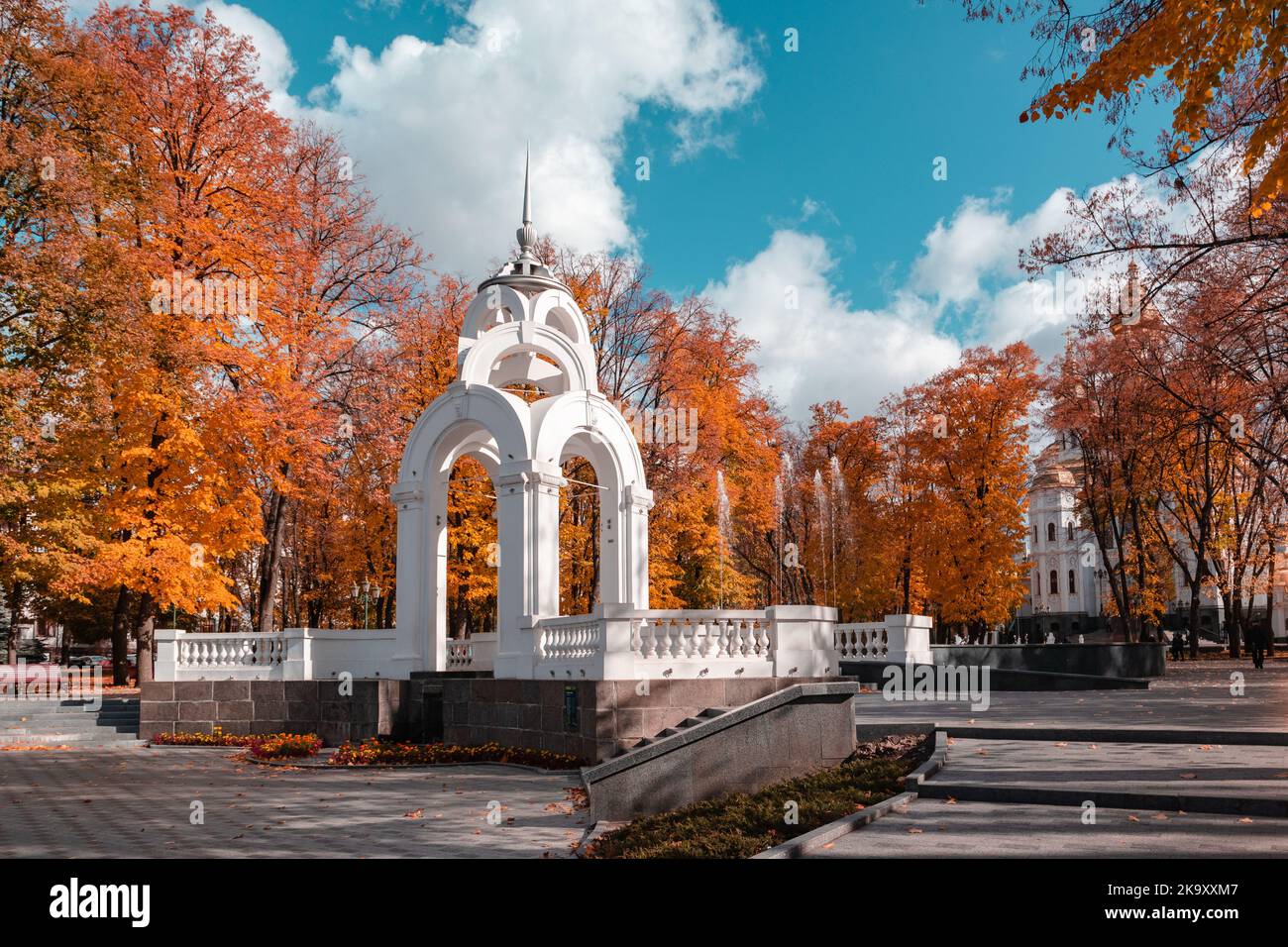 Mirror Stream fountain and Myrrh-bearing church architecture sight in ...