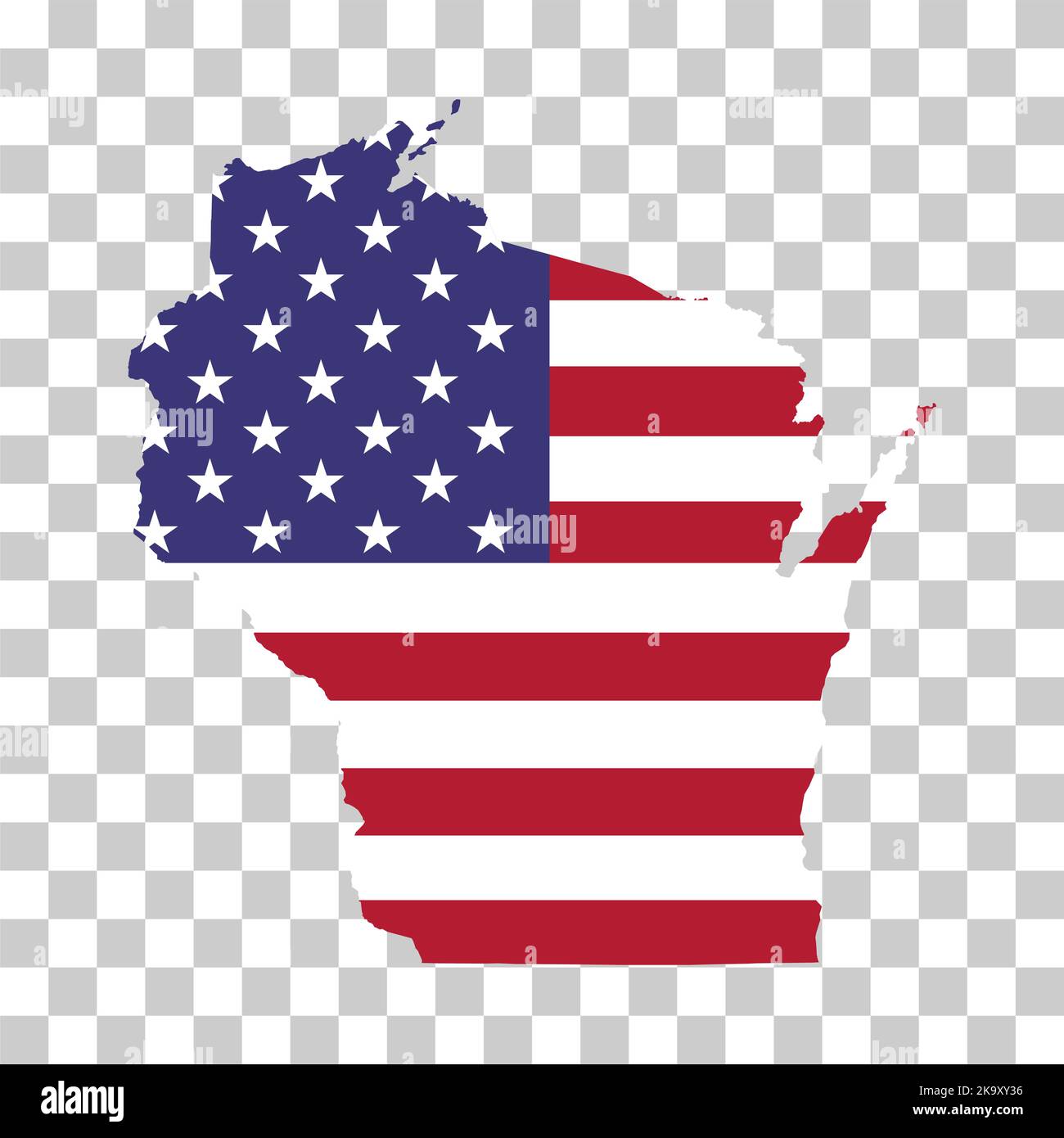 Wisconsin map shape, united states of america. Flat concept icon symbol ...