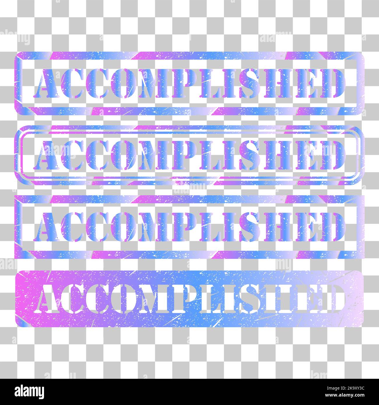 Set of Accomplished stamp symbol, label sticker sign button, text ...