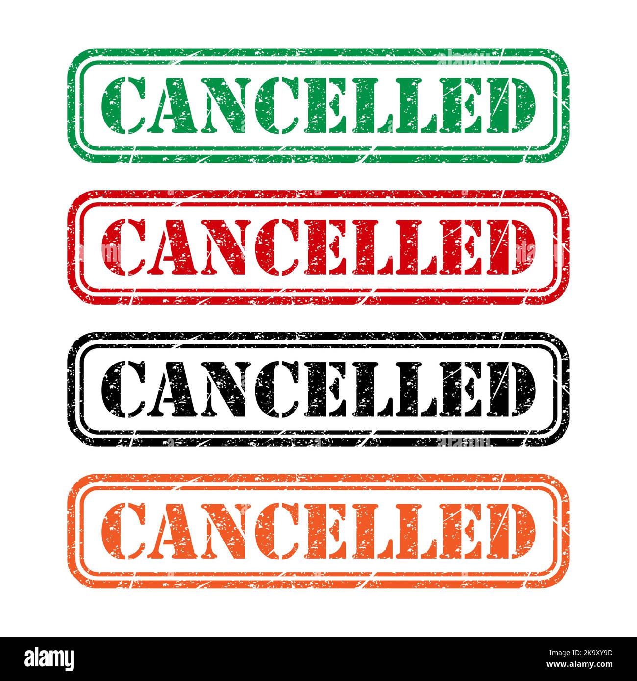 Set of Cancelled stamp symbol, label sticker sign button, text banner ...