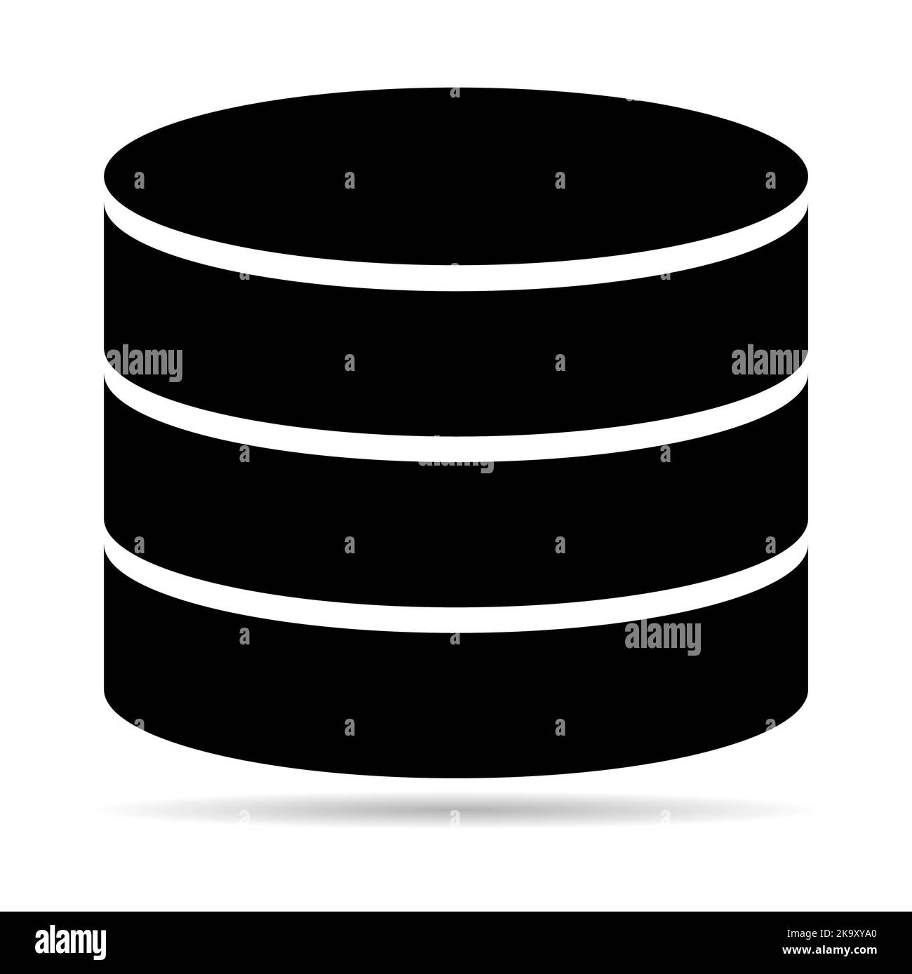 Database Storage Icon With Shadow Internet Network Server Cloud Data