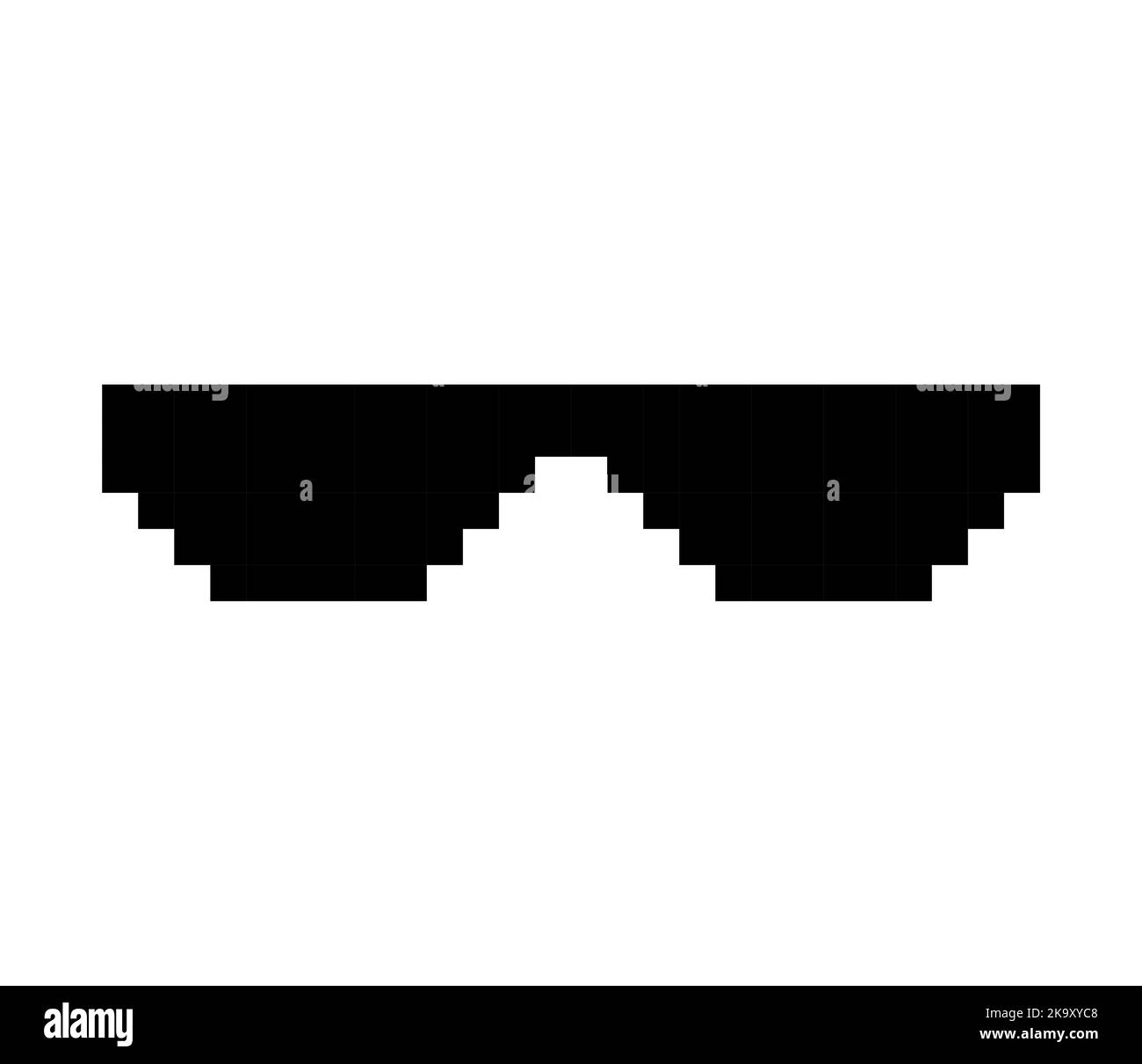 Fun Retro Pixel Sun Glass Icon Life Style Meme Sunglasses Thug Vector