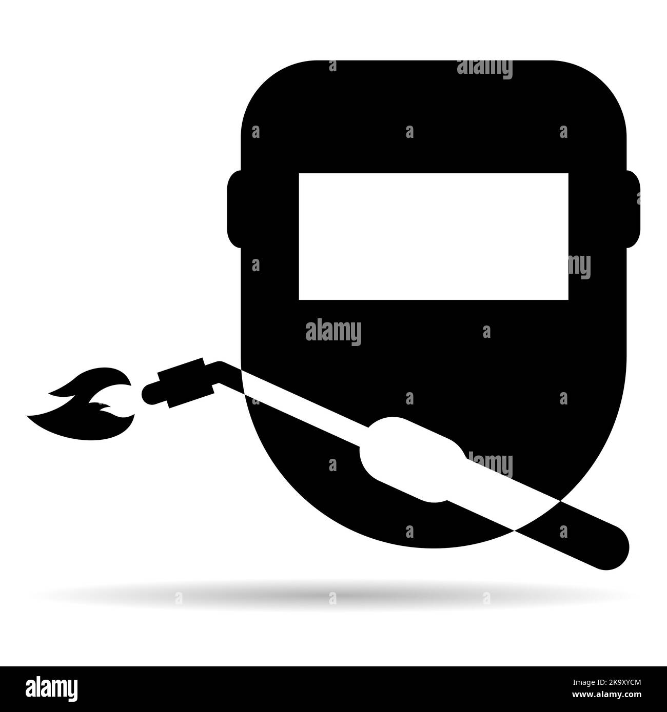 Welding technology icon shadow, metal tool equipment symbol, safe weld ...