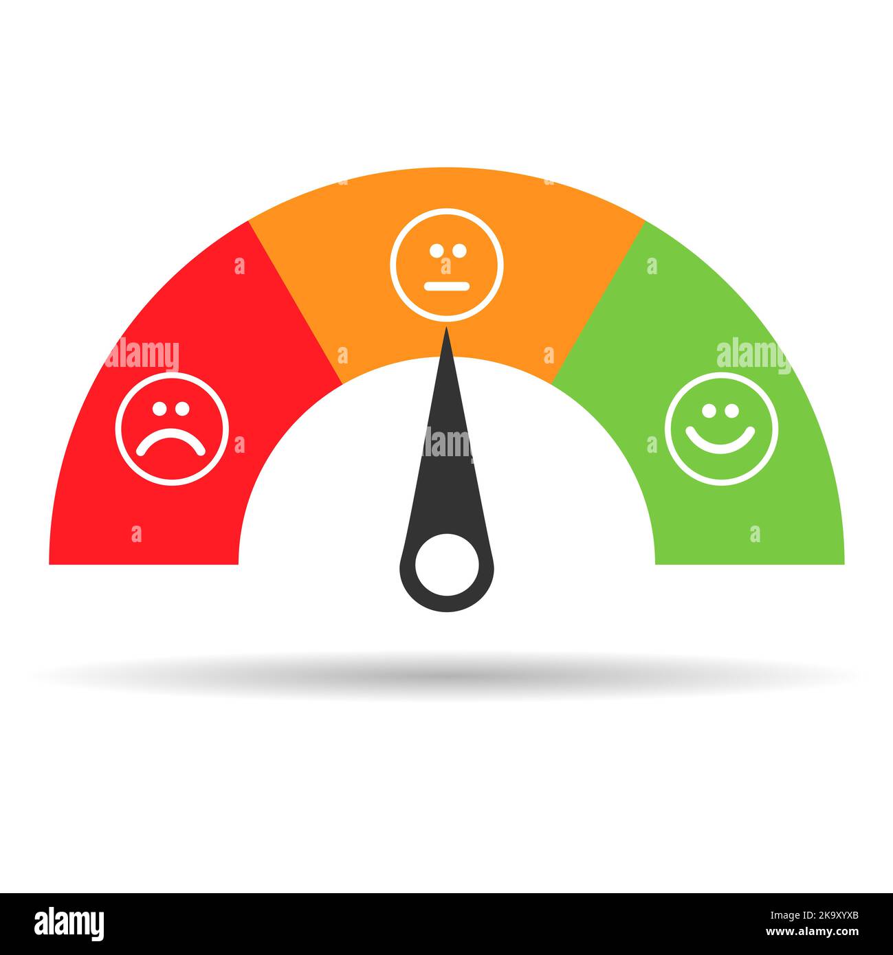 Customer satisfaction meter shadow icon, graph rating measure business ...
