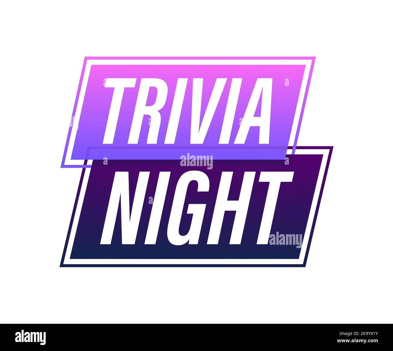 Trivia night Button, icon, emblem, label. Vector stock illustration ...