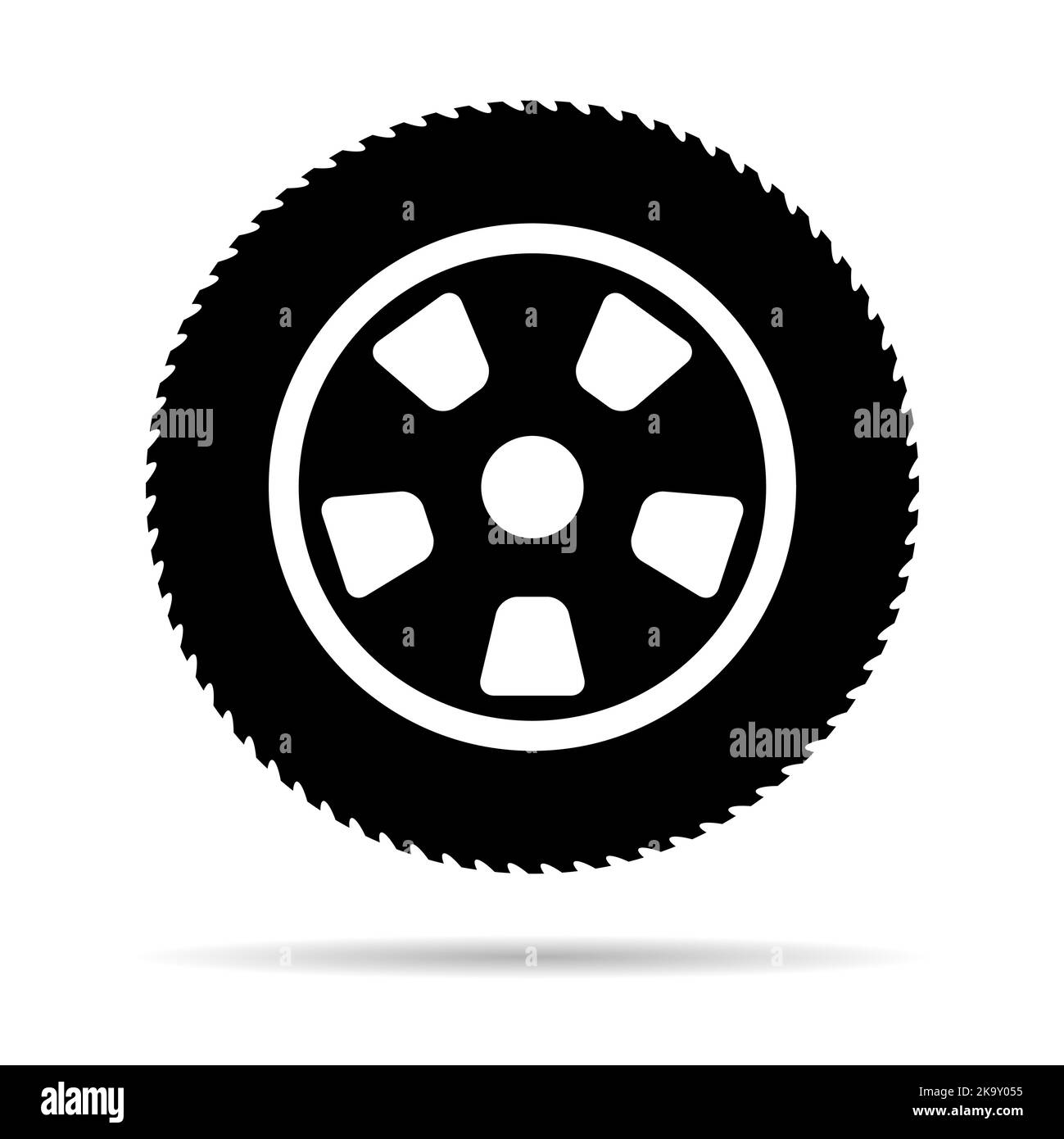 Auto car wheel icon, vehicle tire rim symbol, automotive race sport ...