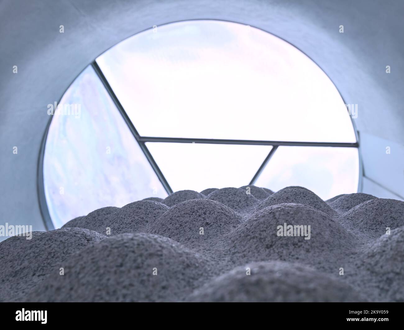 Seed sculpture in The Core building at the Eden Project, Bodelva, near ...