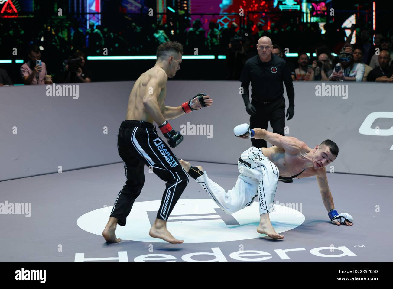 ORLANDO, FL - OCTOBER 29: Mitchell Thorpe slips during Karate Combat 36 ...