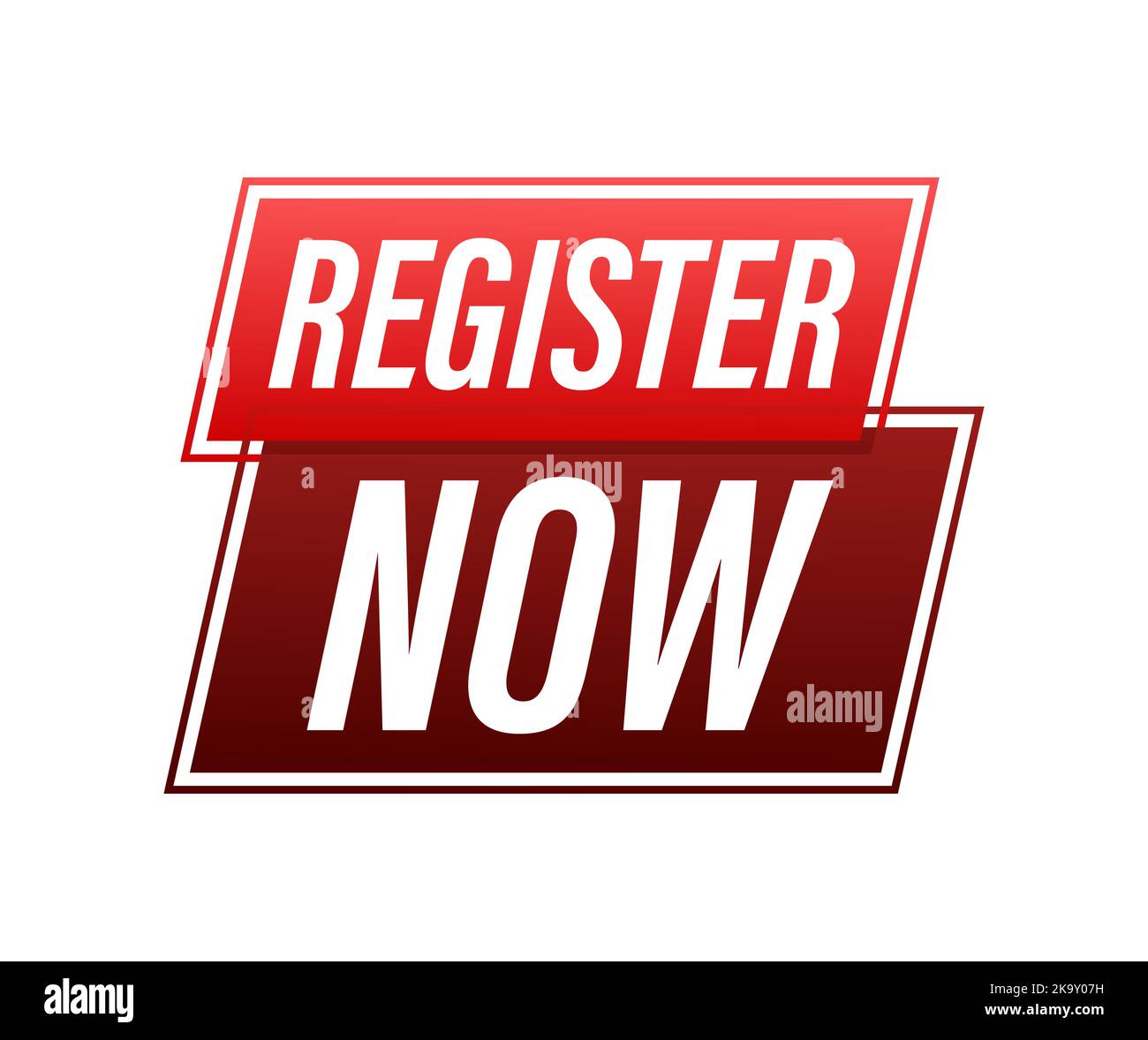 Register now icon, emblem, label. Vector illustration Stock Vector ...