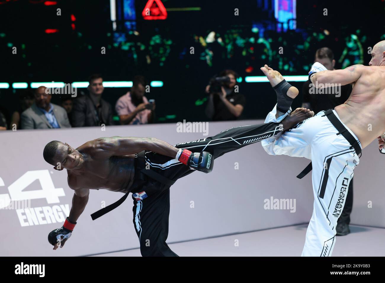 ORLANDO, FL - OCTOBER 29: James Vick counters a kick by Jorge Perez ...