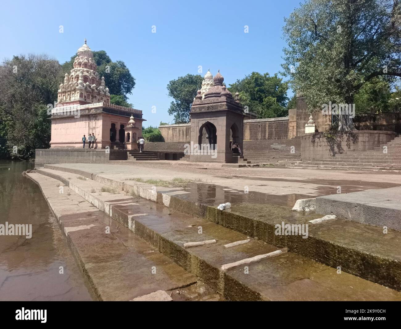 Wai, Maharashtra, India, 30 October 2022, Temple on Krishna Ghat, Bank ...