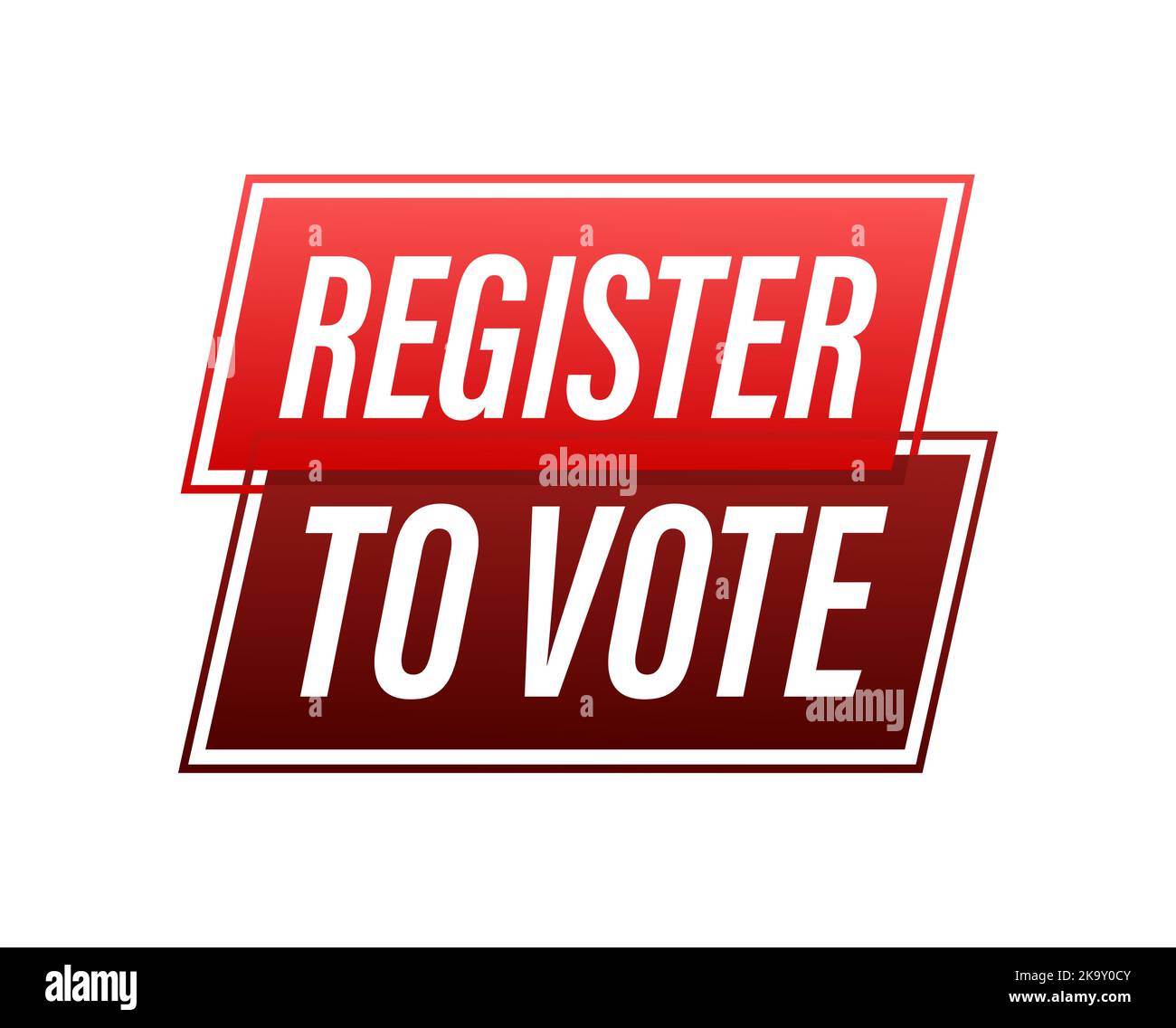 Register to vote written on blue label. Advertising sign. Vector stock ...