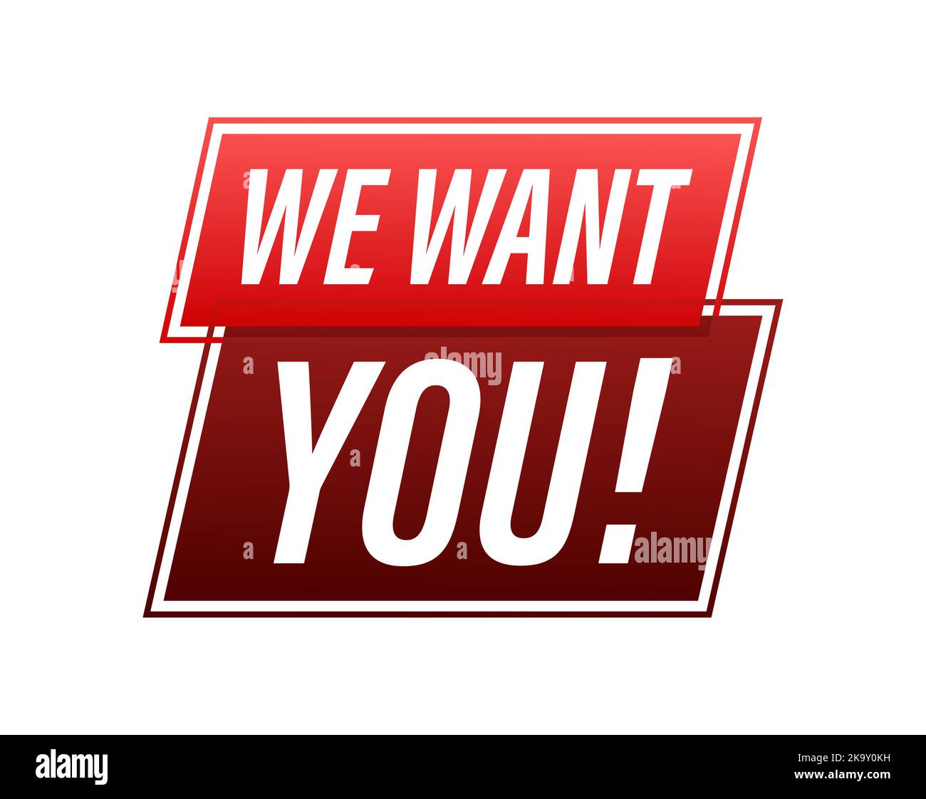 We want you Button, icon, emblem, label. Vector stock illustration ...
