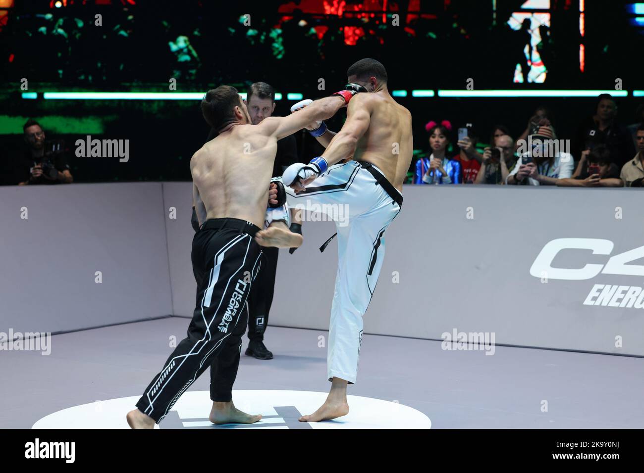 ORLANDO, FL - OCTOBER 29: Elvin Aghayev lands a punch on Chayil Calaway ...