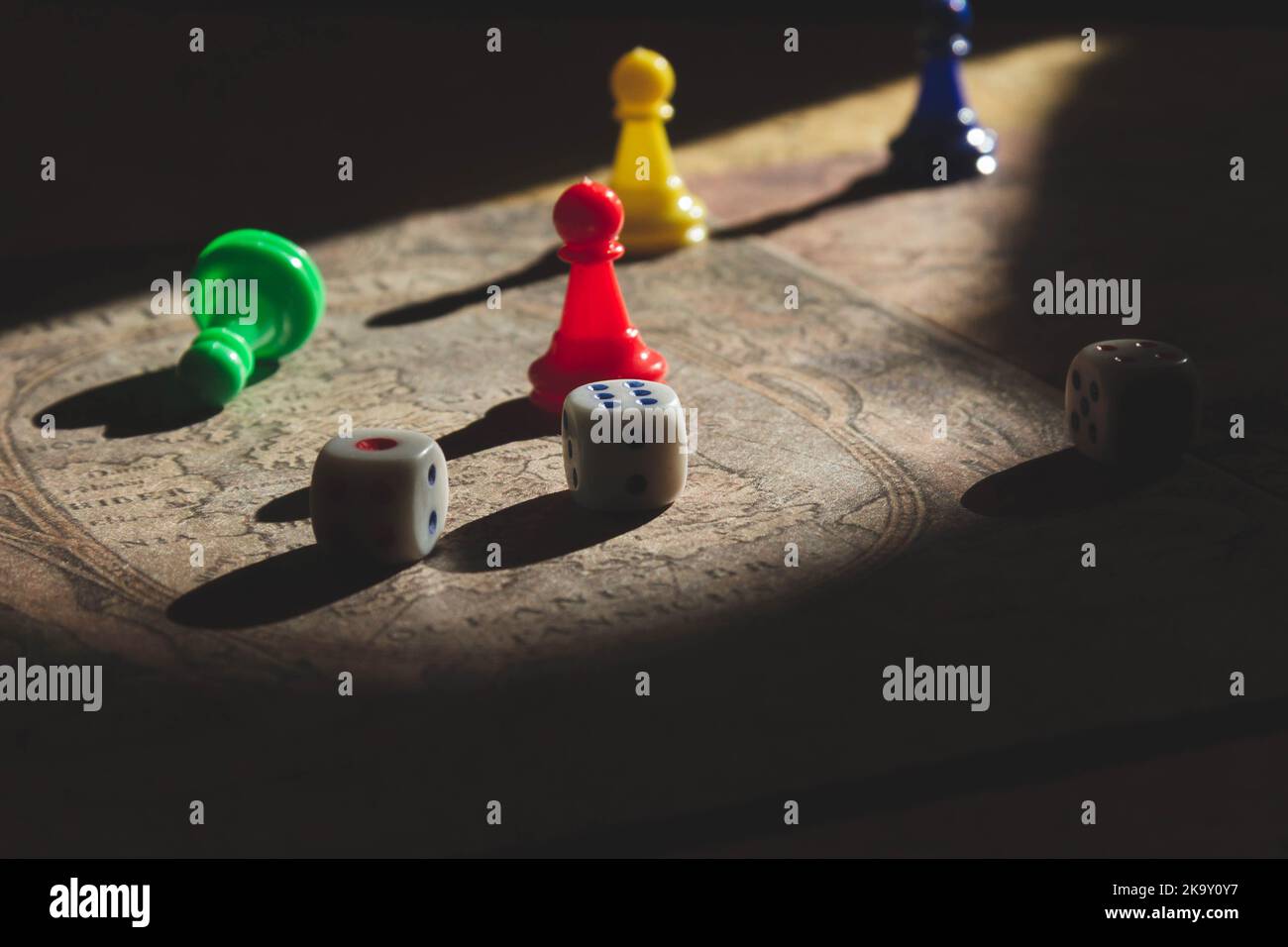 Board Game Kit. Vintage style game. Land conquest strategy Stock Photo ...