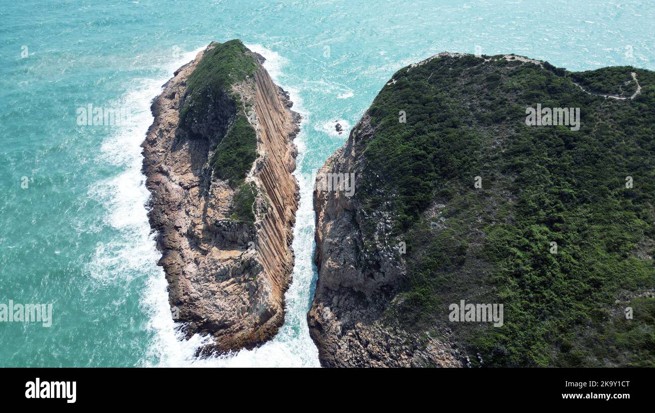 Early cretaceous rhyolitic columnar rock formation hi-res stock ...