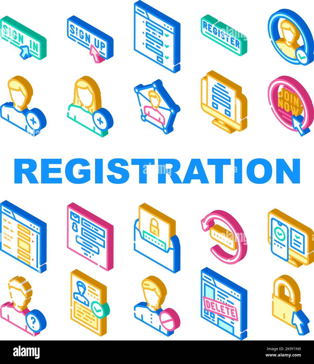 registration form web icons set vector Stock Vector Image & Art - Alamy