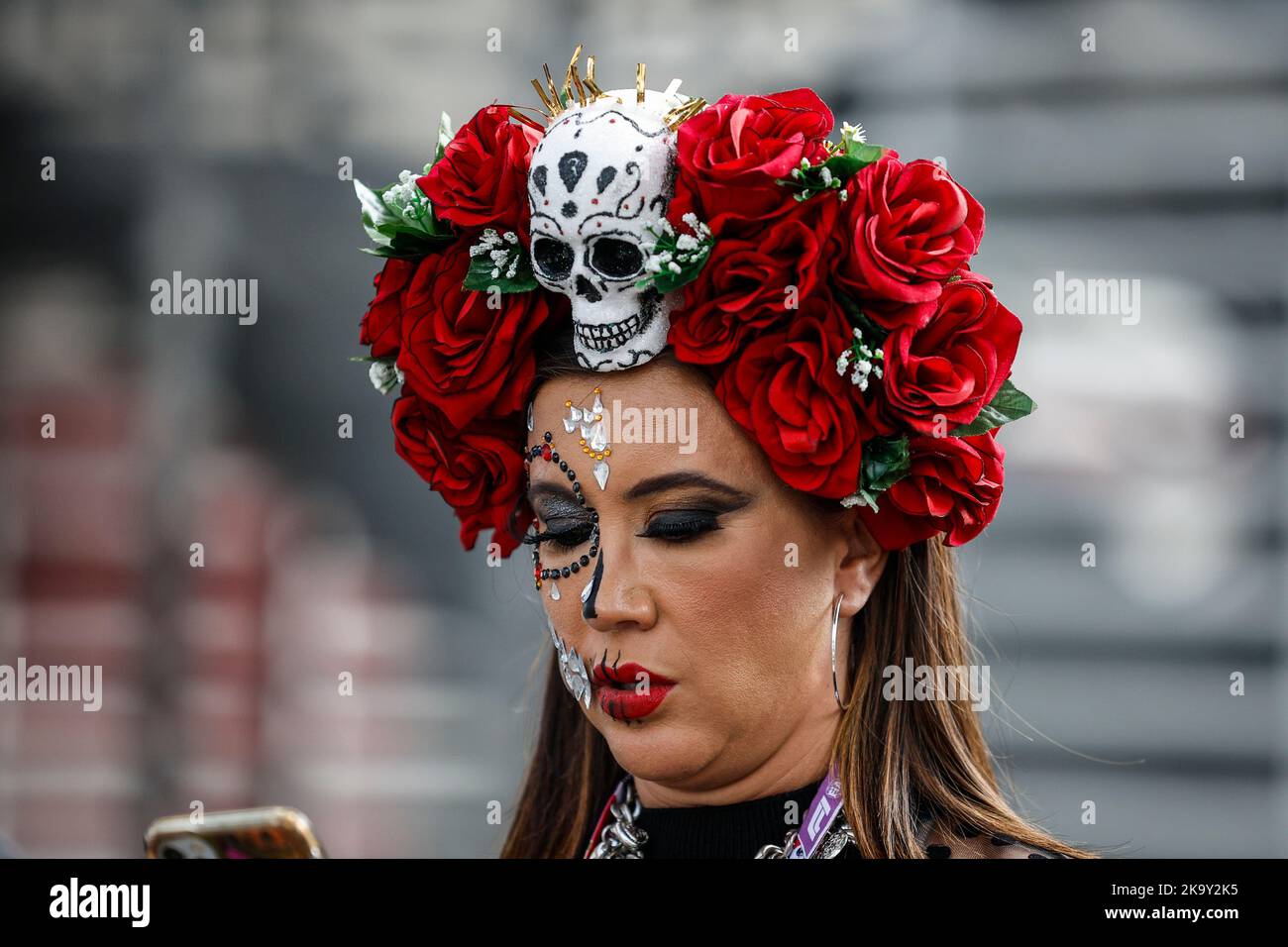 Dia de los Muertos costume during the Formula 1 Grand Premio de la ...