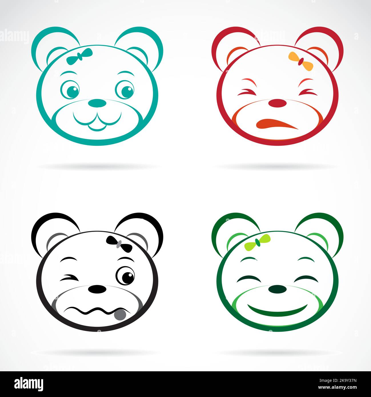 Vector image of bear face on white background. Easy editable layered ...