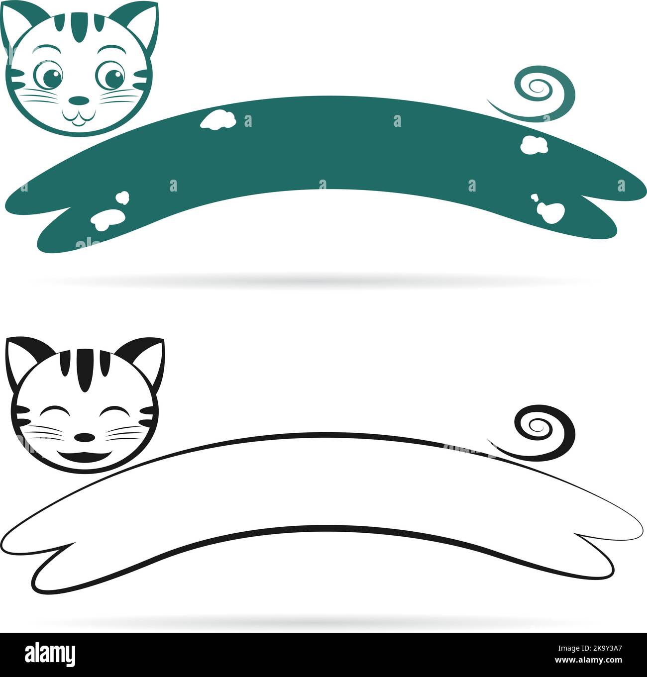 Vector image of cat on a white background. Easy editable layered vector illustration. Wild ...
