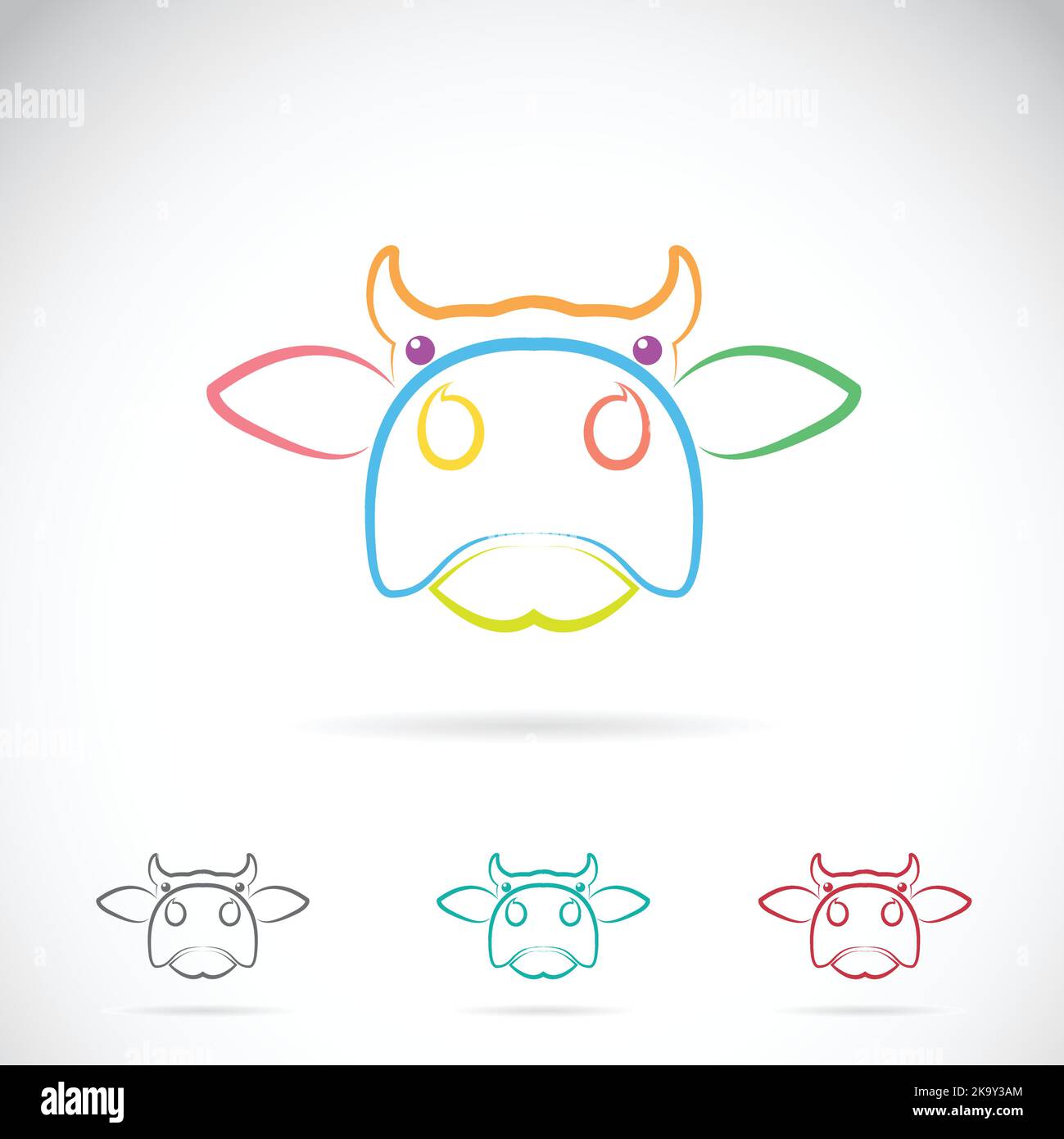 Vector image of cow face on white background. Easy editable layered ...
