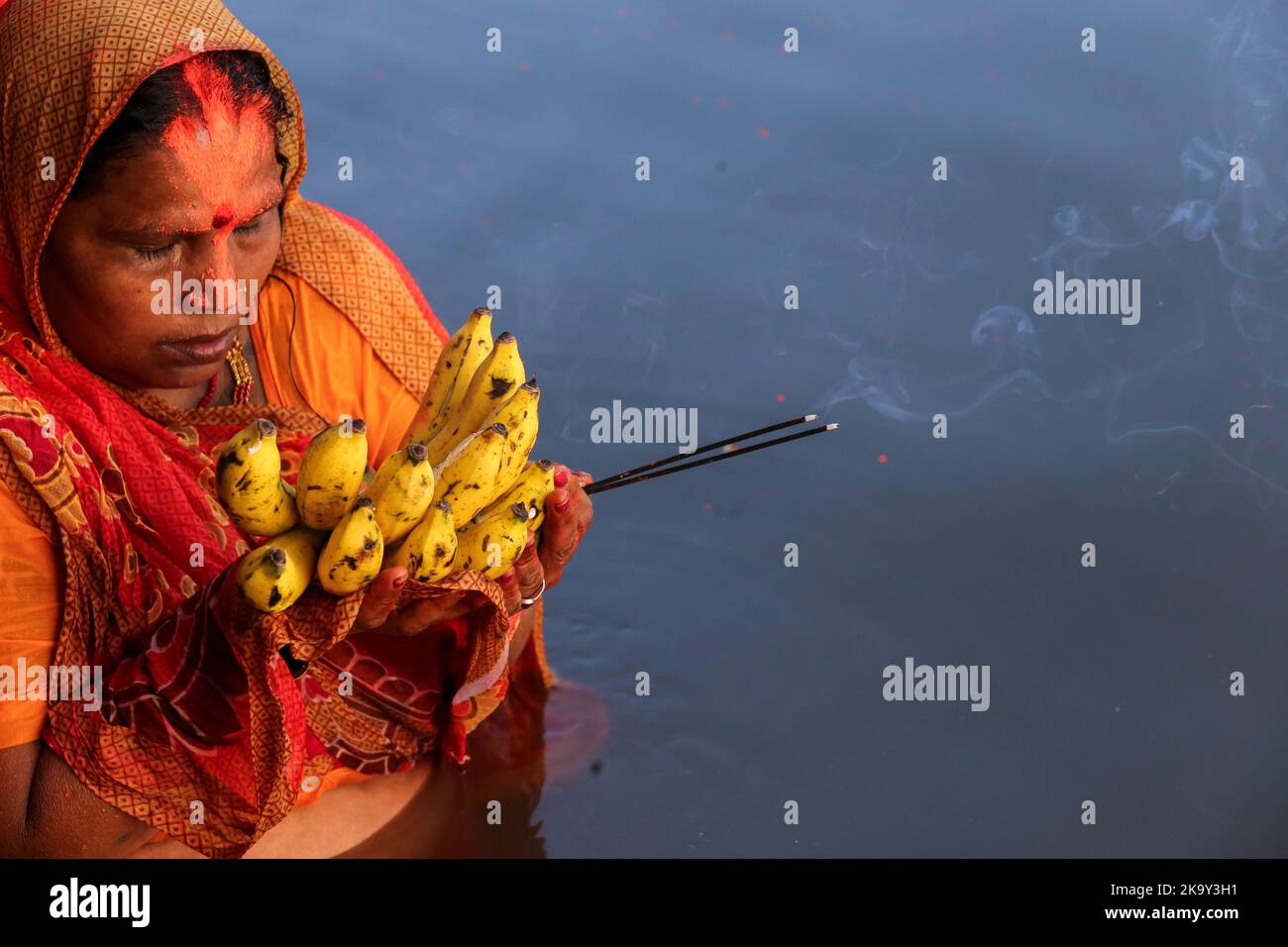 Kathmandu, Nepal. 30th Oct, 2022. Women devotee perform religious ...