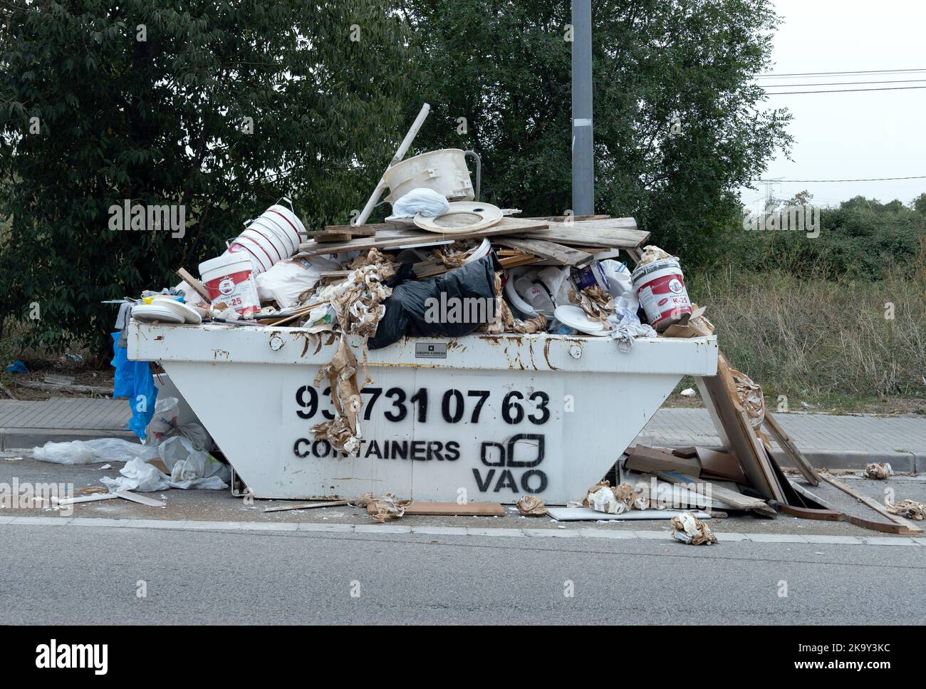 Barcelona, Spain - October 23, 2022: White container for waste ...
