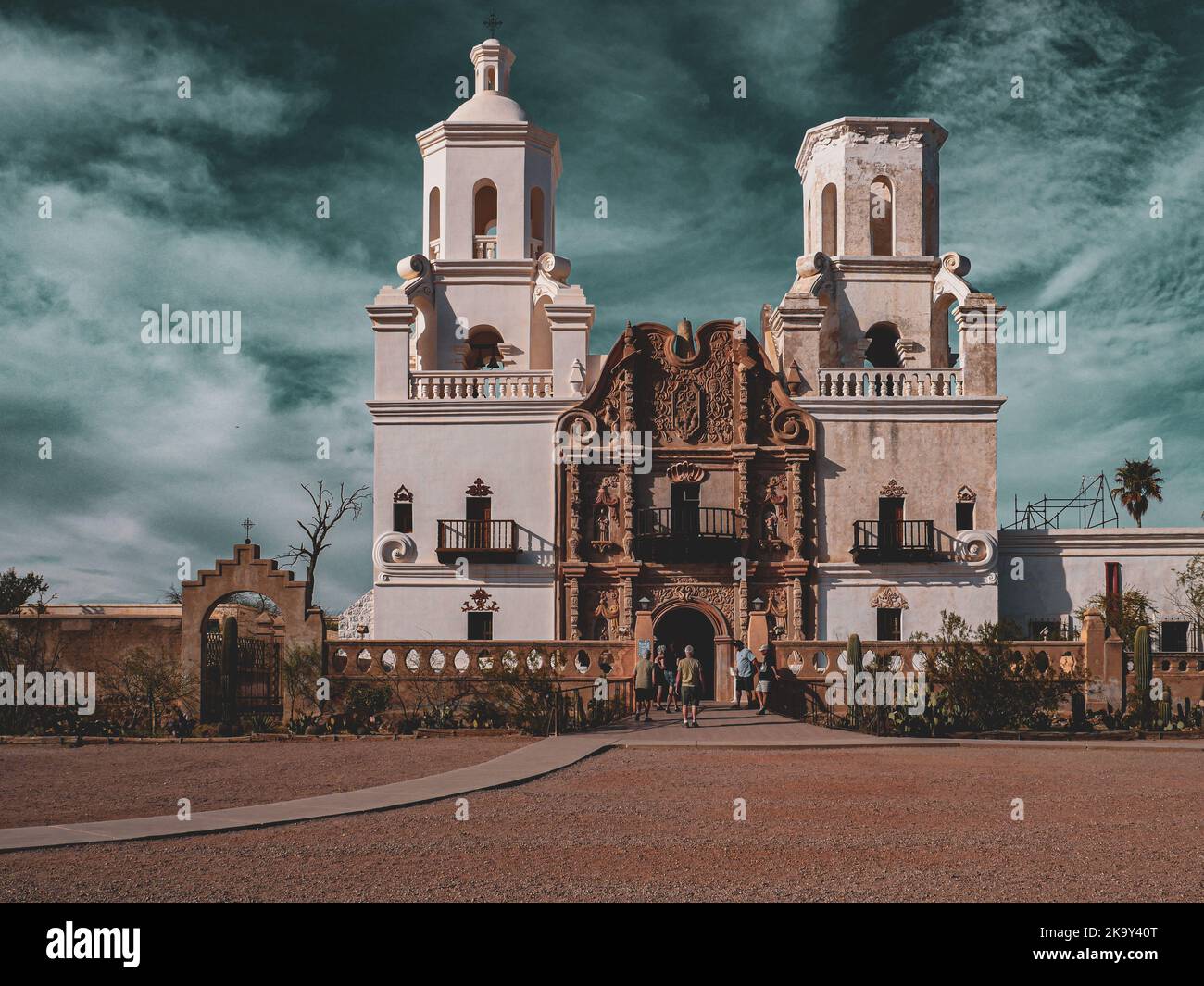Mission San Xavier del Bac in Tucson, Arizona is a National Historic ...